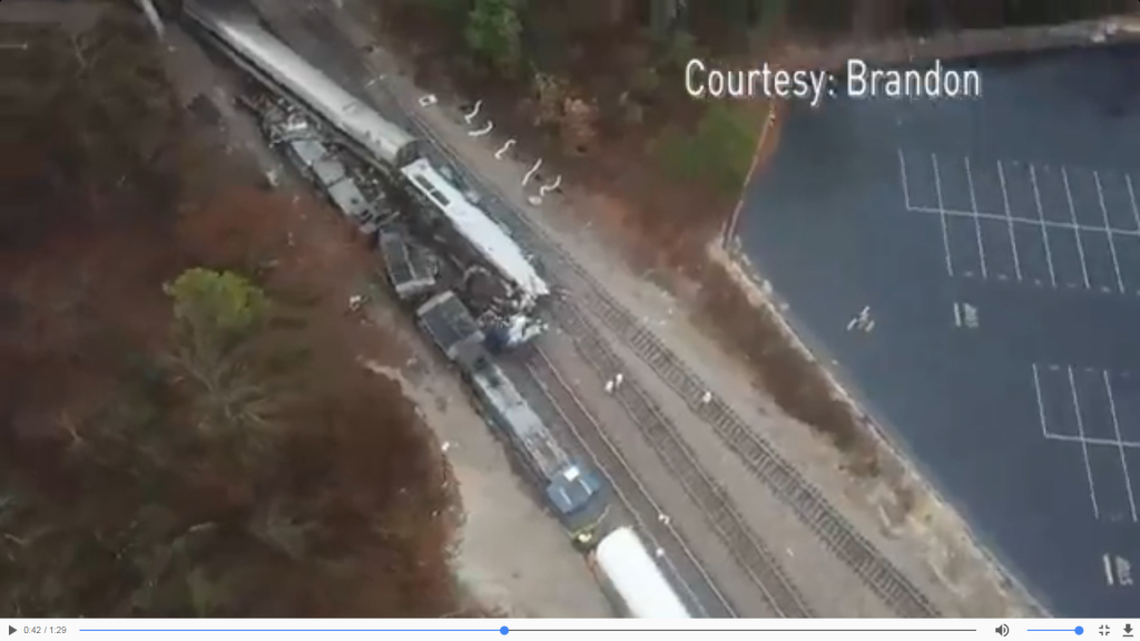 Amtrak train crash in Cayce, SC drone video above derailment | The State
