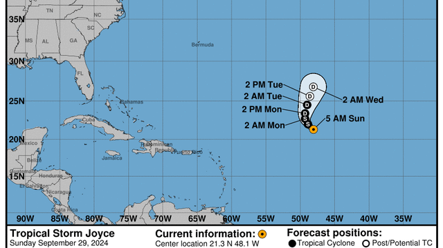 Tropical Storm Joyce path, advisory & warnings | The State